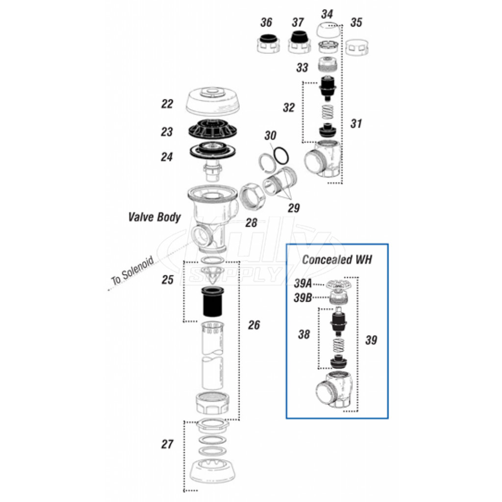 Sloan Optima Royal Flushometer Parts Breakdown | SloanPlumbingParts.com Sloan Optima Royal Flushometer Parts Breakdown | SloanPlumbingParts.com