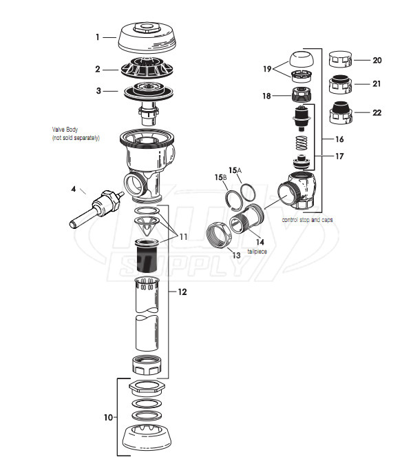 Sloan UPPERCUT Flushometer Parts Breakdown | SloanPlumbingParts.com Sloan UPPERCUT Flushometer Parts Breakdown | SloanPlumbingParts.com